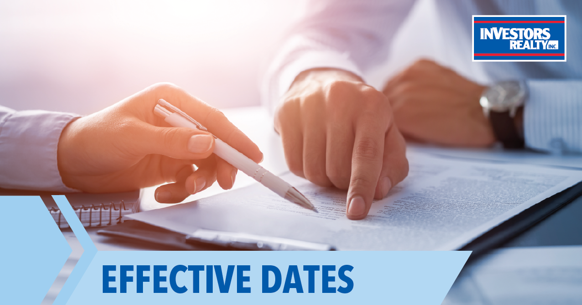 Effective Dates Investors Realty
